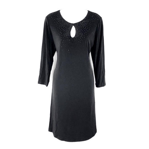 Calvin Klein | Dresses | Calvin Klein Black Studded Keyhole Jersey ...